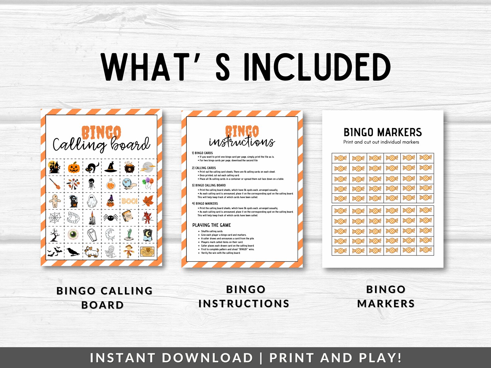 Halloween Bingo, Halloween Party Game, Bingo Game for Halloween Party ...