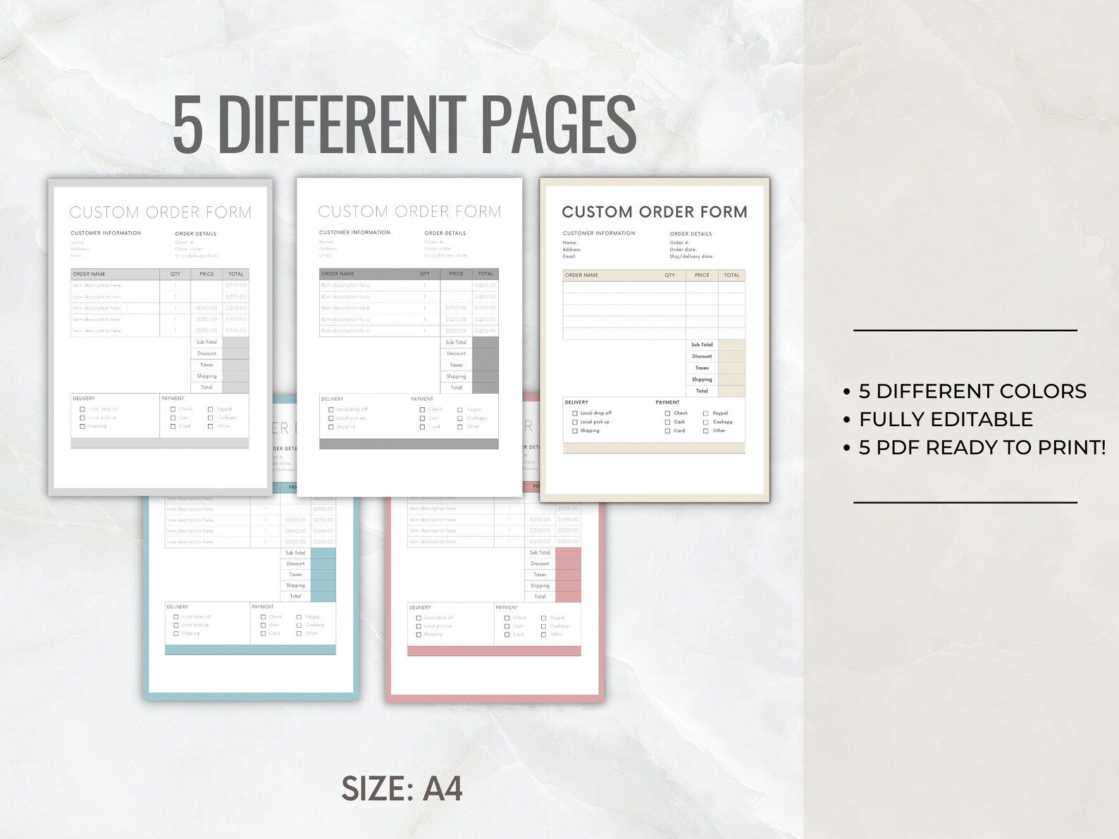Order Form Template for Small Business, Invoice Template, Order Form ...