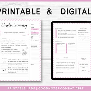 Bible Chapter Summary Printable Template | Bible Study Guide Template ...