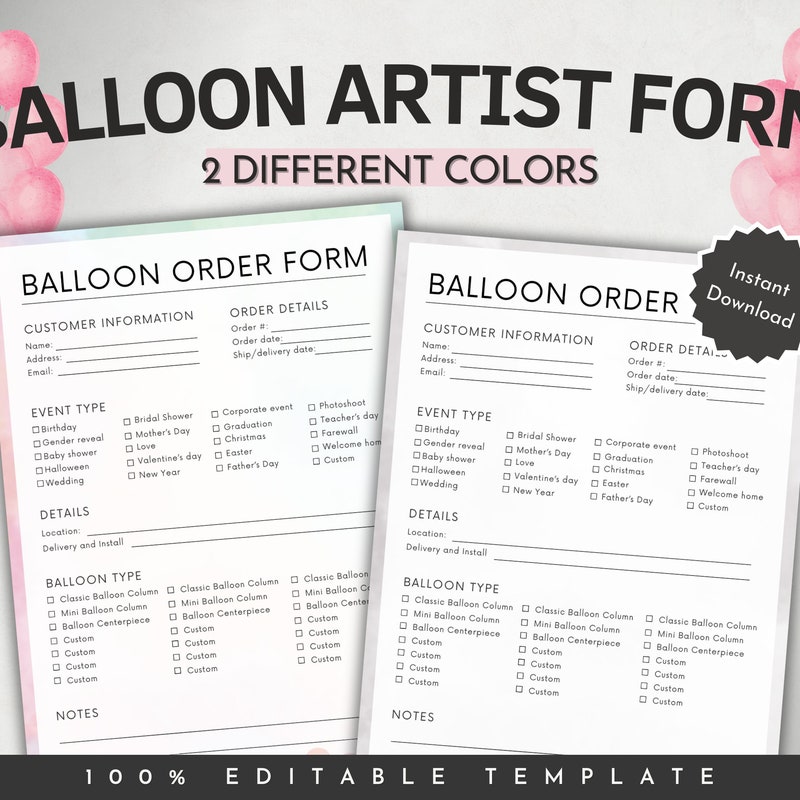 Balloon Price Sheet - Etsy