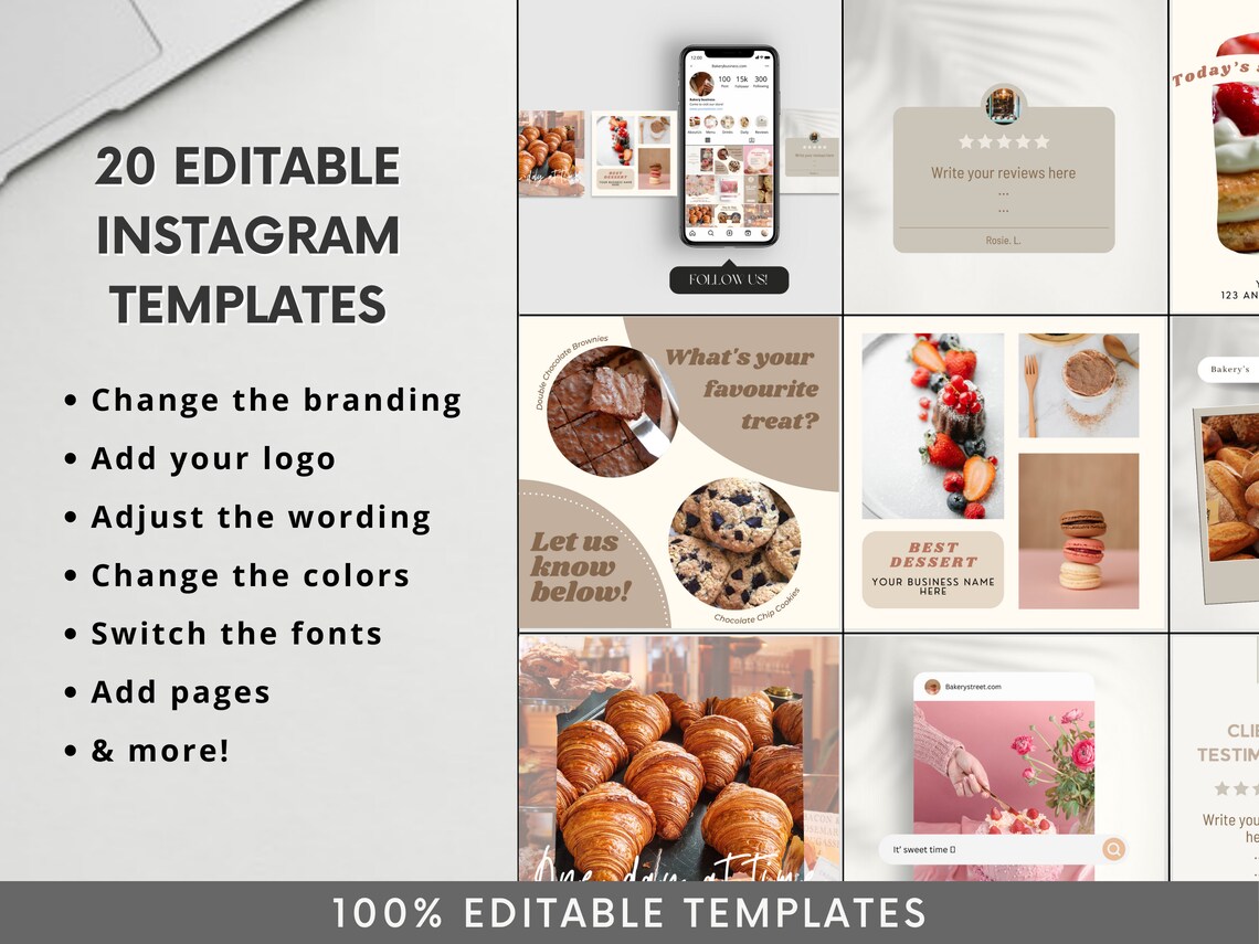 Bakery Post Template, Social Media Marketing Template for Bakery ...