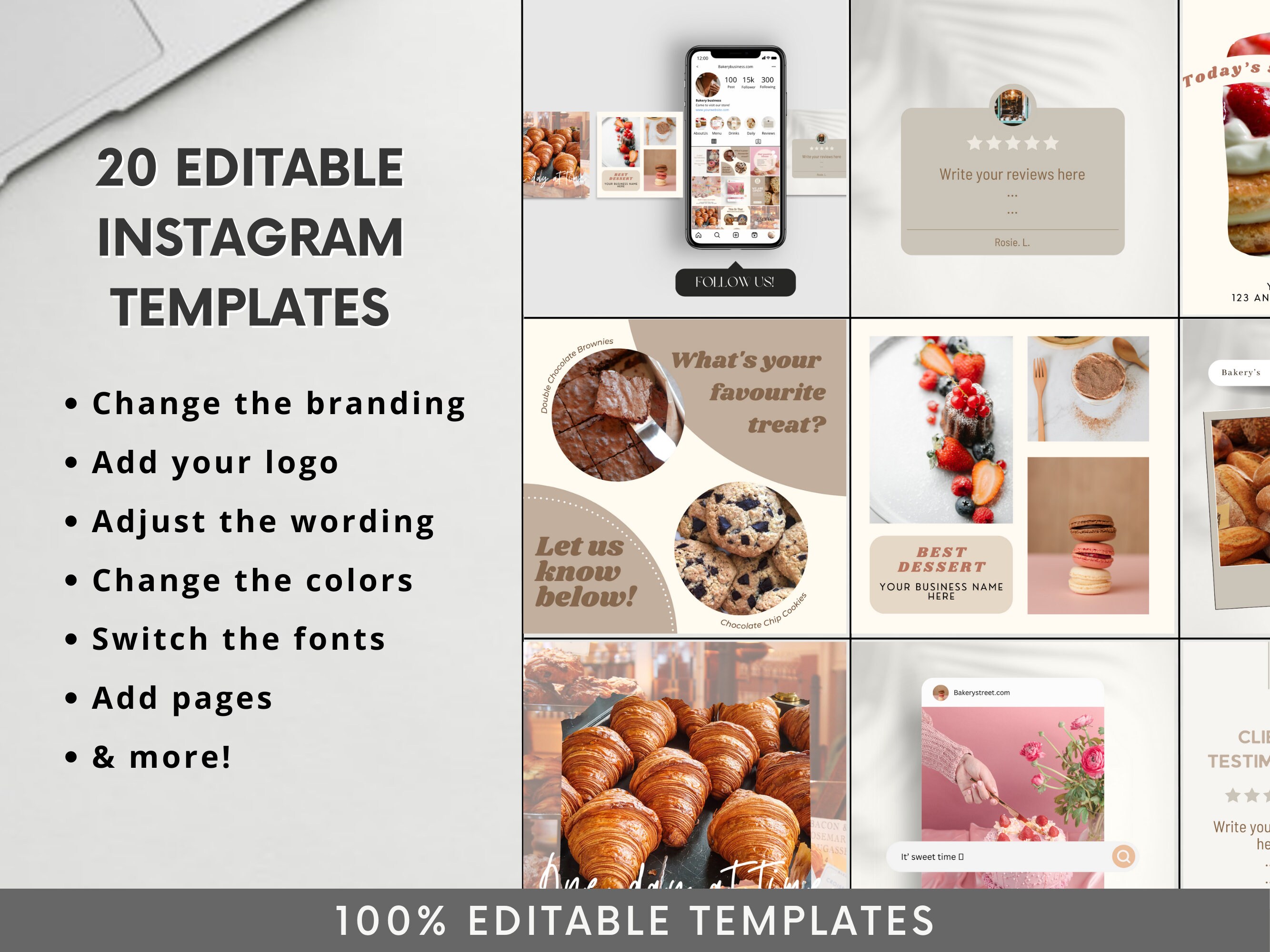 Bakery Post Template, Social Media Marketing Template for Bakery ...