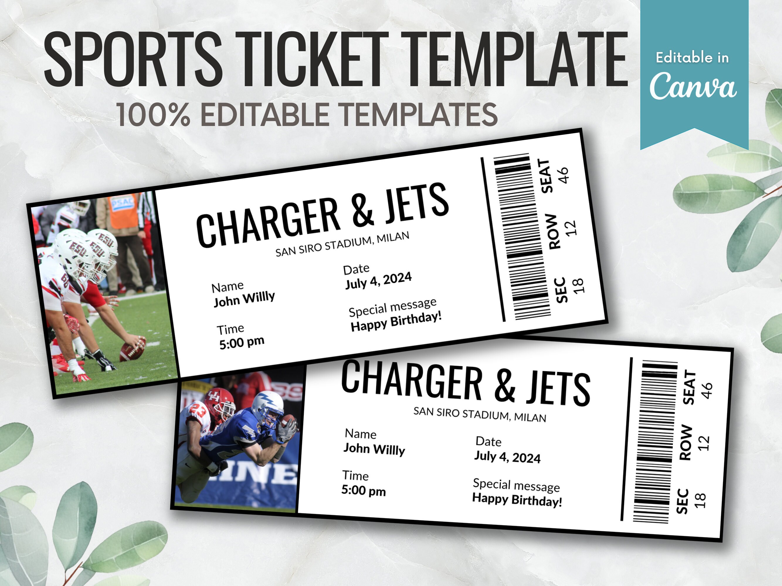 Free Printable Sports Ticket Template