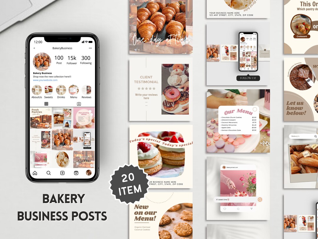 Bakery Post Template, Social Media Marketing Template for Bakery ...