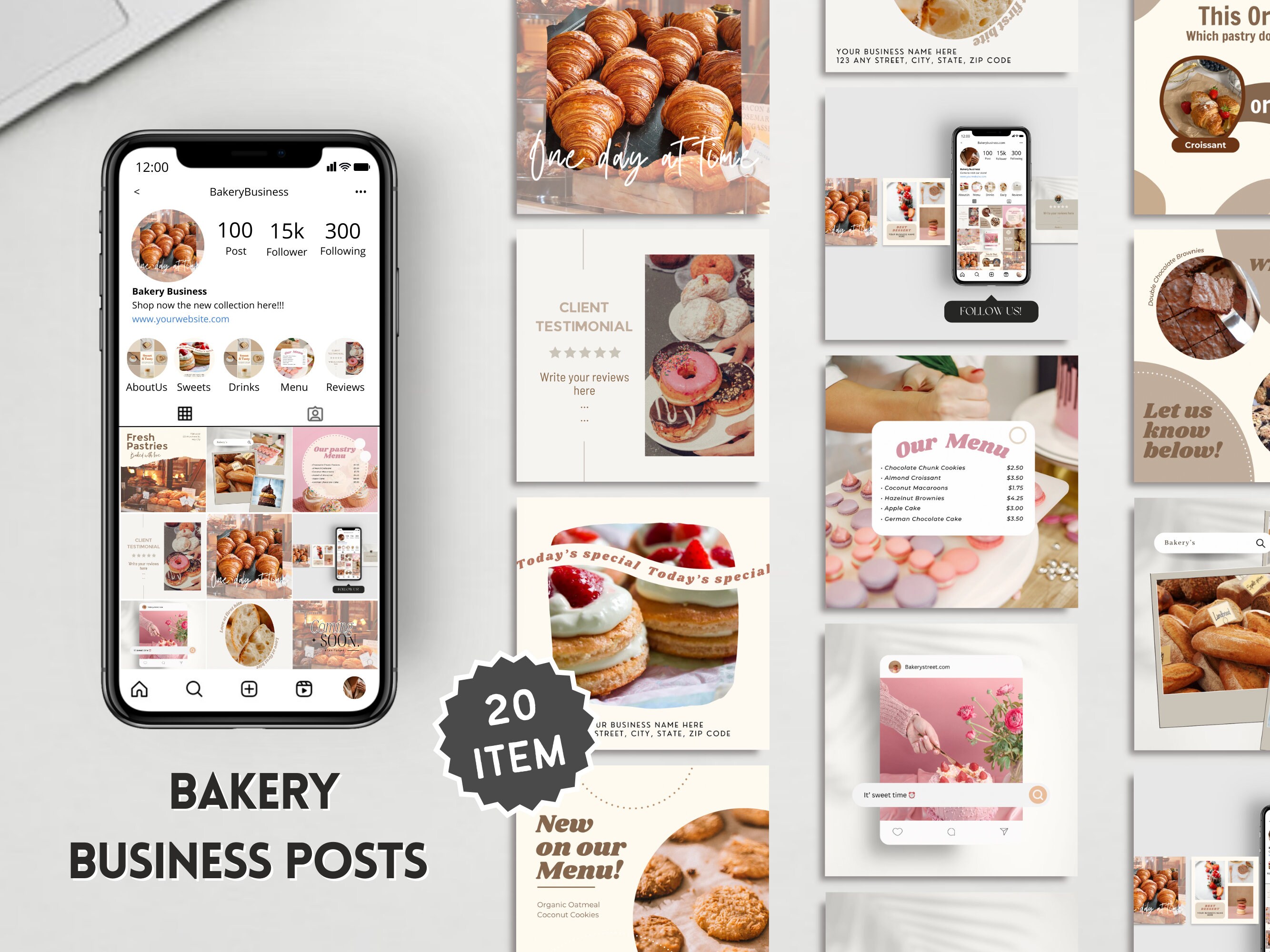 Bakery Post Template, Social Media Marketing Template for Bakery ...