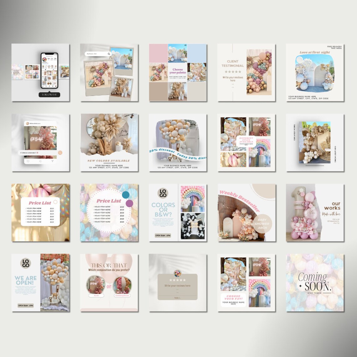 Balloon Decor Social Media Posts, Instagram, Facebook, Social Media ...