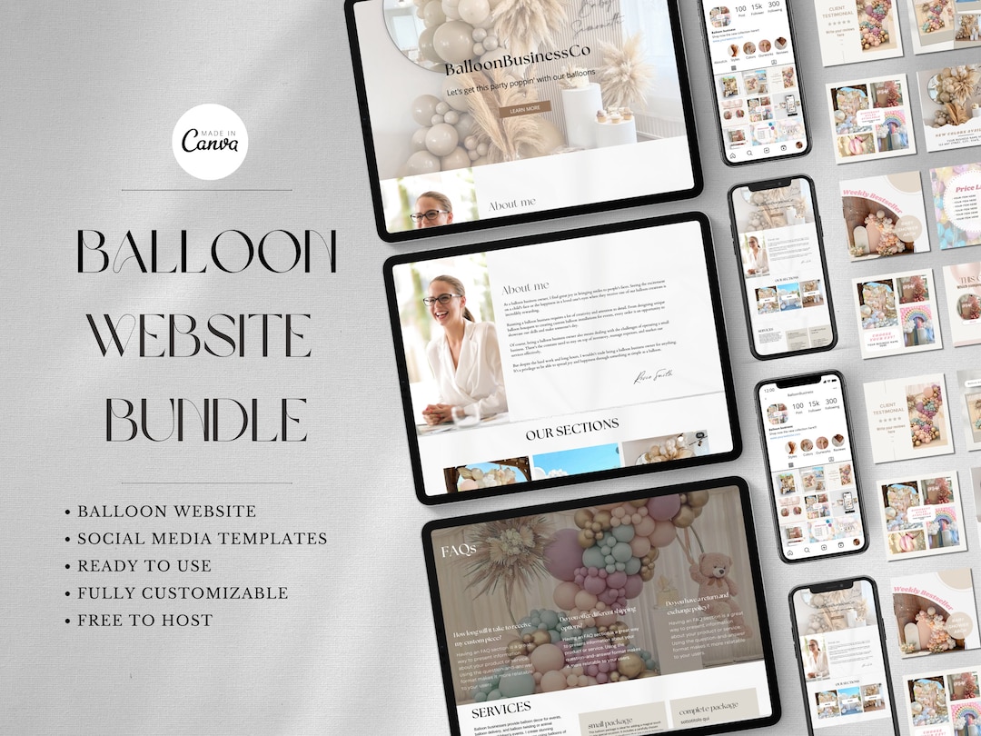 Balloon Business Website Bundle, Balloon Artist Marketing Instagram ...