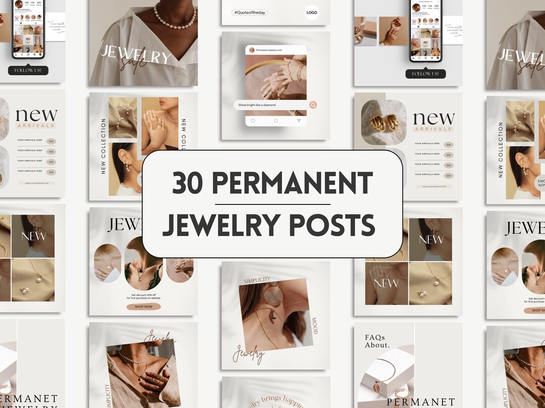 Editable Permanent Jewelry Instagram Posts Templates, Permanent Jewelry ...