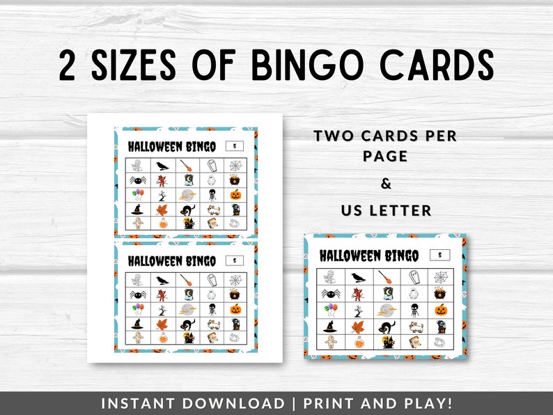 Halloween Bingo, Halloween Party Game, Bingo Game for Halloween Party ...