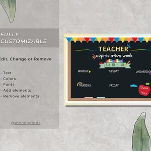 Editable Teacher Appreciation Week, Itinerary Poster , Teacher Staff ...