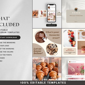 Bakery Website Theme Template White and Pink, Social Media Templates ...