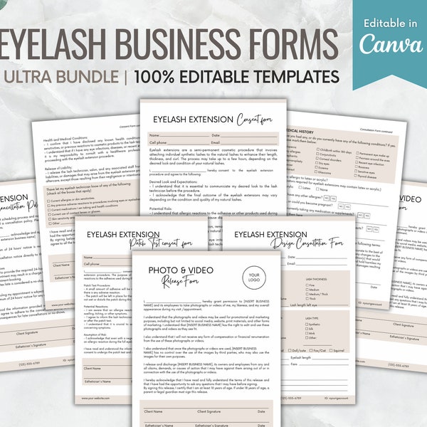 Eyelash Extension Consent Forms - Etsy