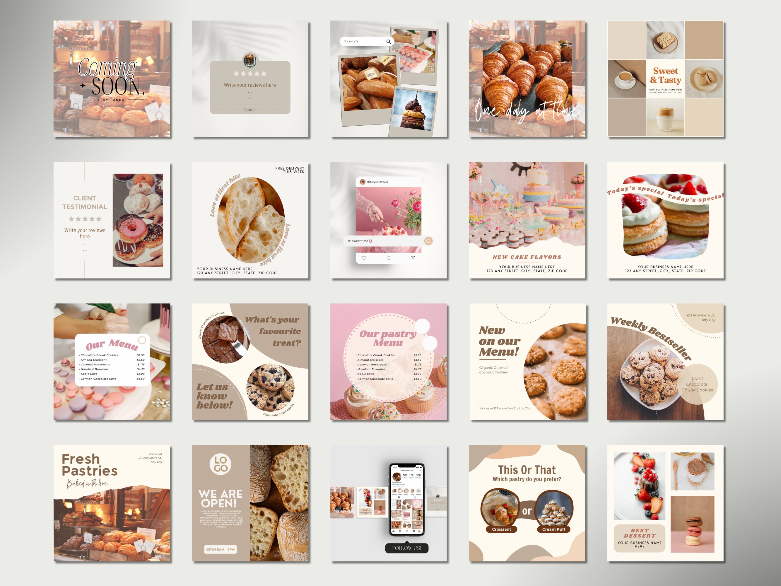 Bakery Post Template, Social Media Marketing Template for Bakery ...