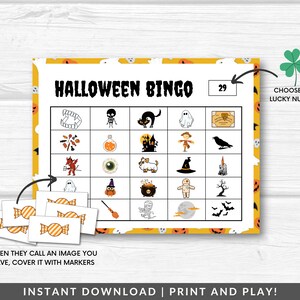 Halloween Bingo, Halloween Party Game, Bingo Game for Halloween Party ...