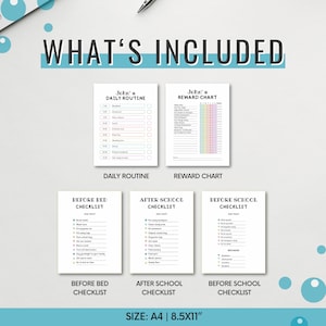 Editable Kids Chore Chart Bundle, Reward Allowance Behavior Consequence ...