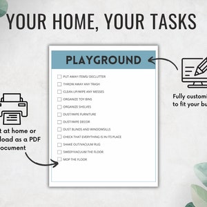 Cleaning Checklist, Cleaning Cards, Adhd Cleaning, Editable Chore List ...