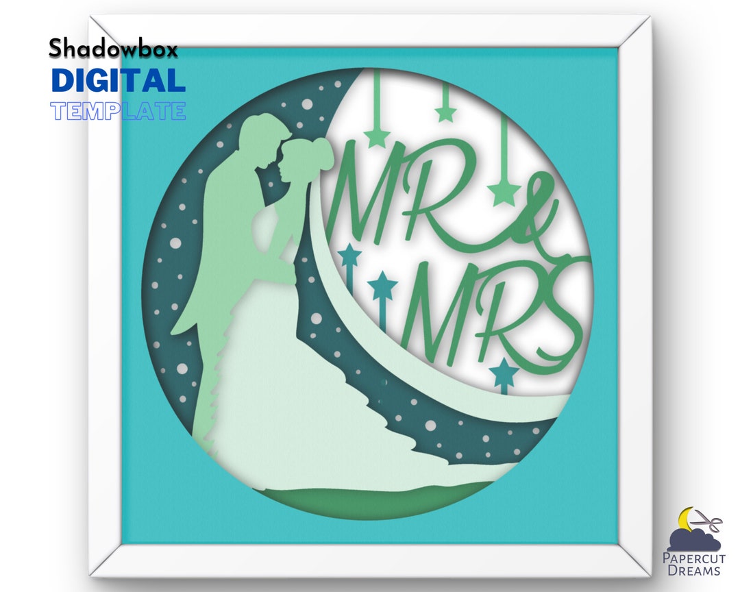Wedding Shadow Box SVG Layered Paper Art Template DIY 3D - Etsy