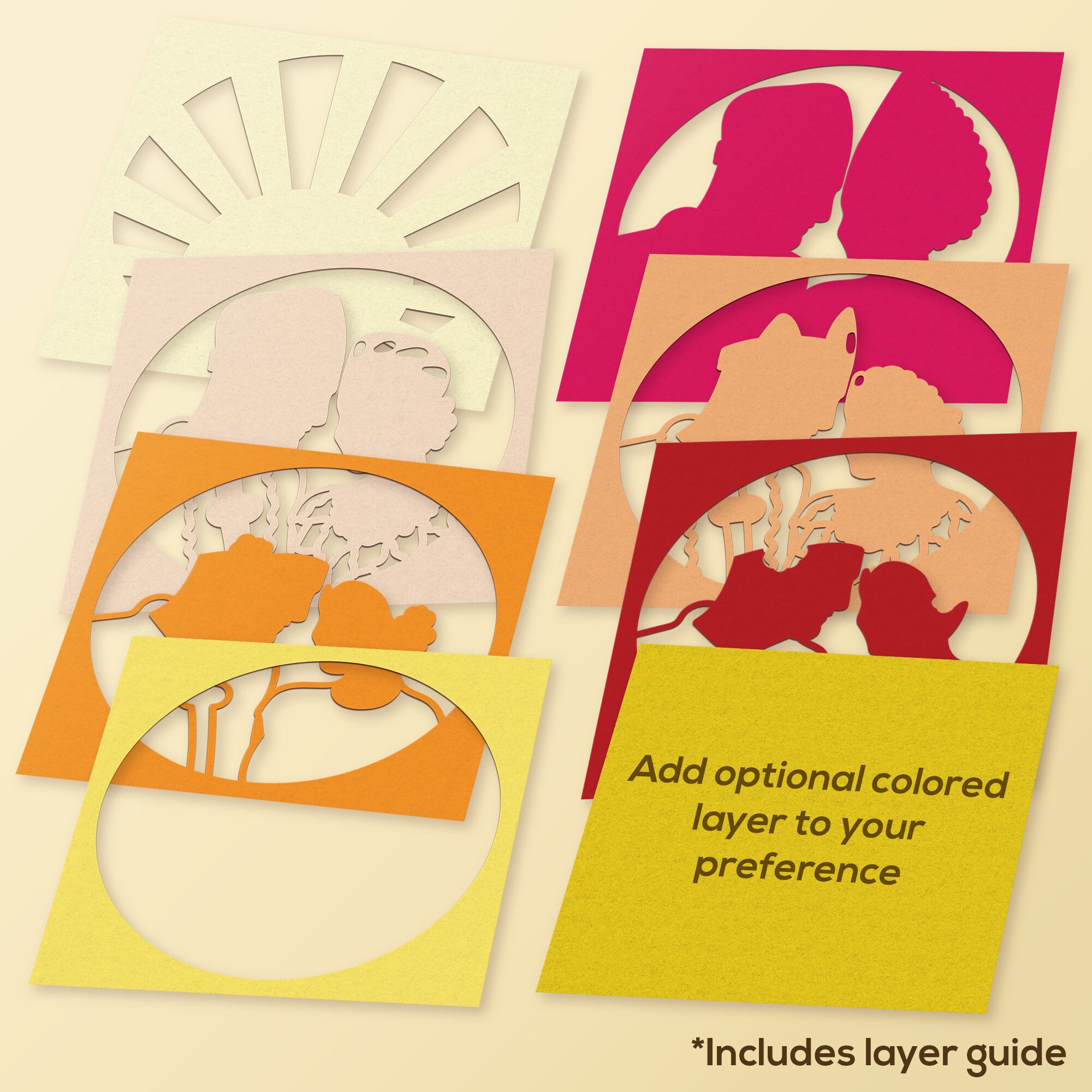 3D Bali Couple Layered Paper Art SVG Romantic Silhouette - Etsy
