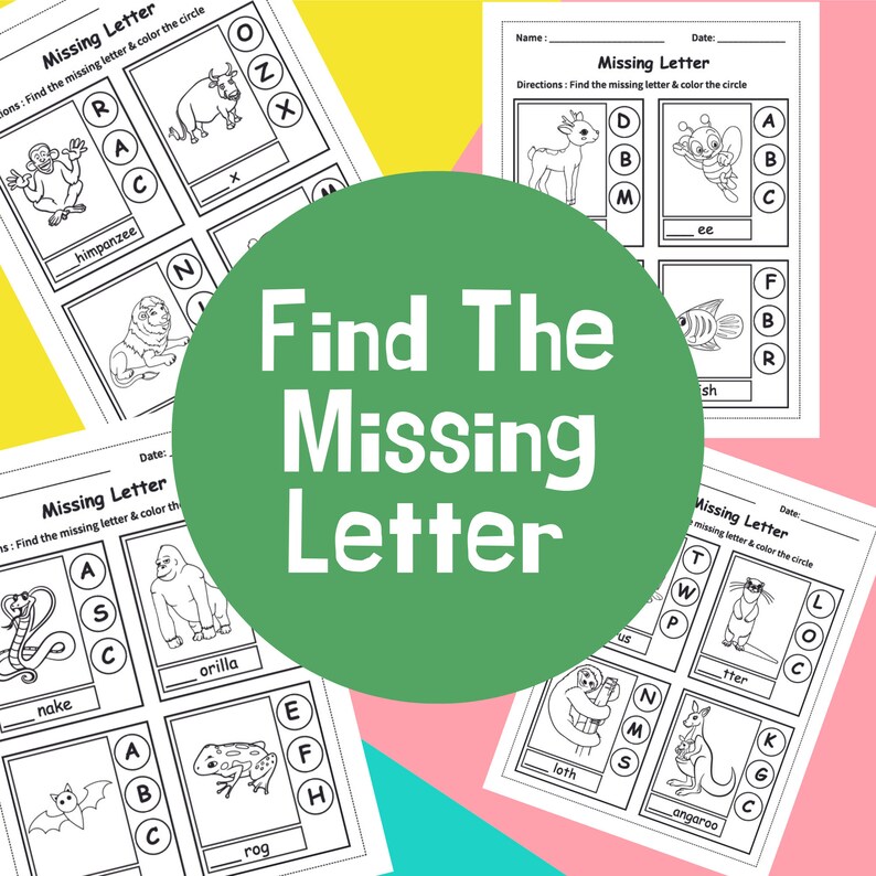 Match the Missing Letter Activity for Preschool Kindergarten Homeschool ...