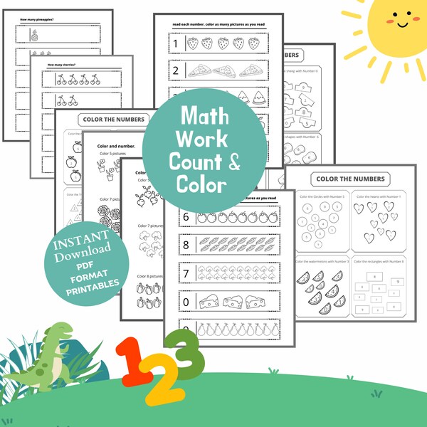 Preschool Number Printable - Etsy