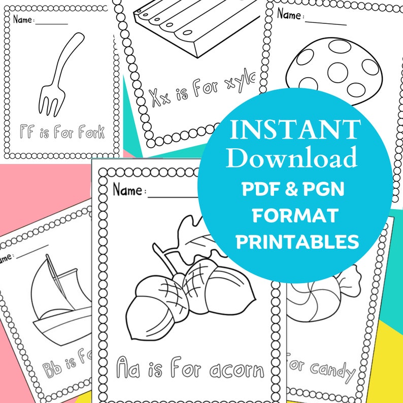 Printable Alphabet Coloring Pages Worksheets for Kids: Preschool ...