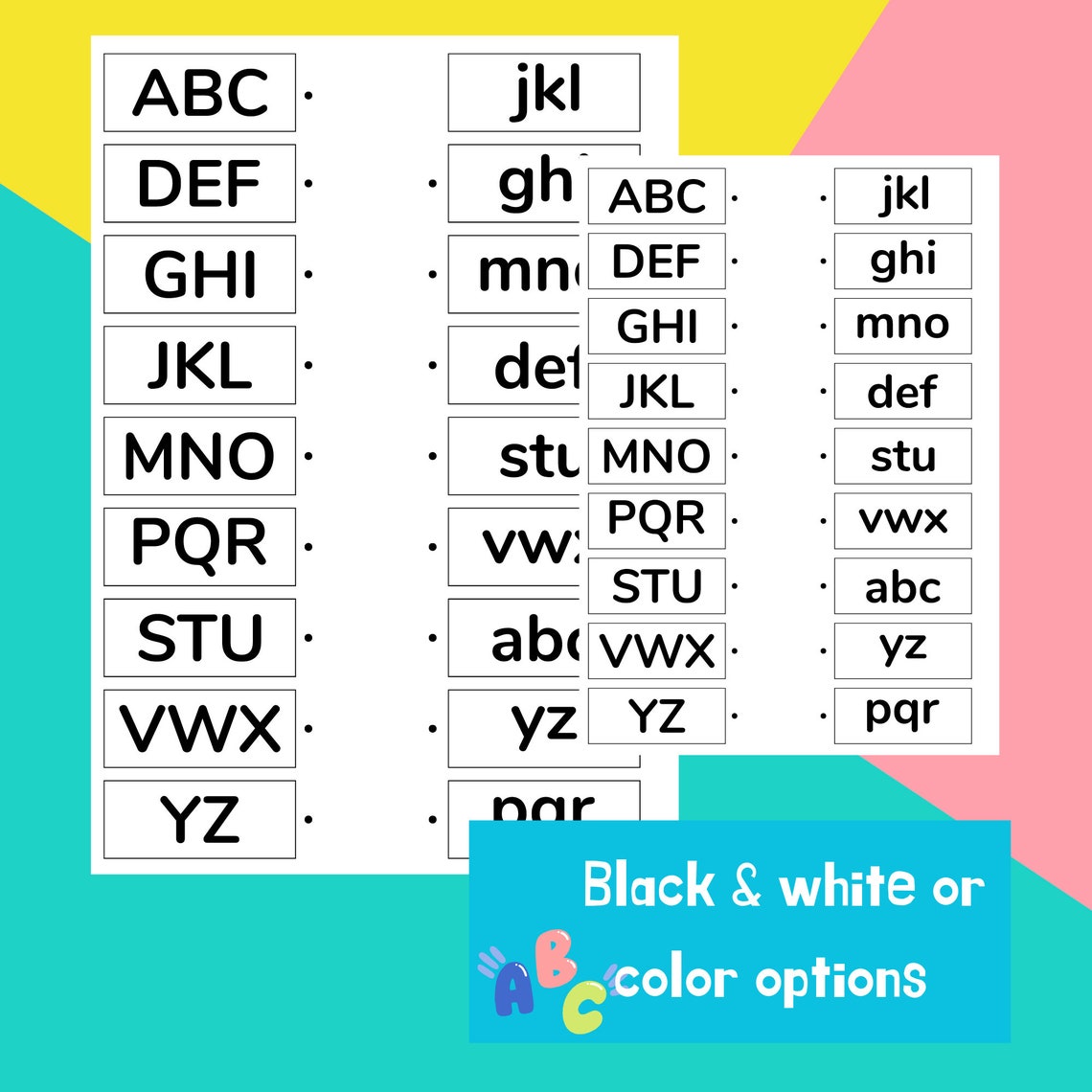 Matching Alphabet ABC Preschool Kindergarten Learning Activity Practice ...
