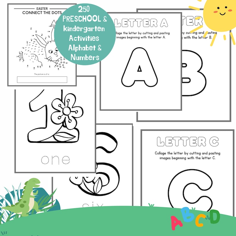 Kindergarten Learning Worksheets Bundle Printable Pages - Etsy