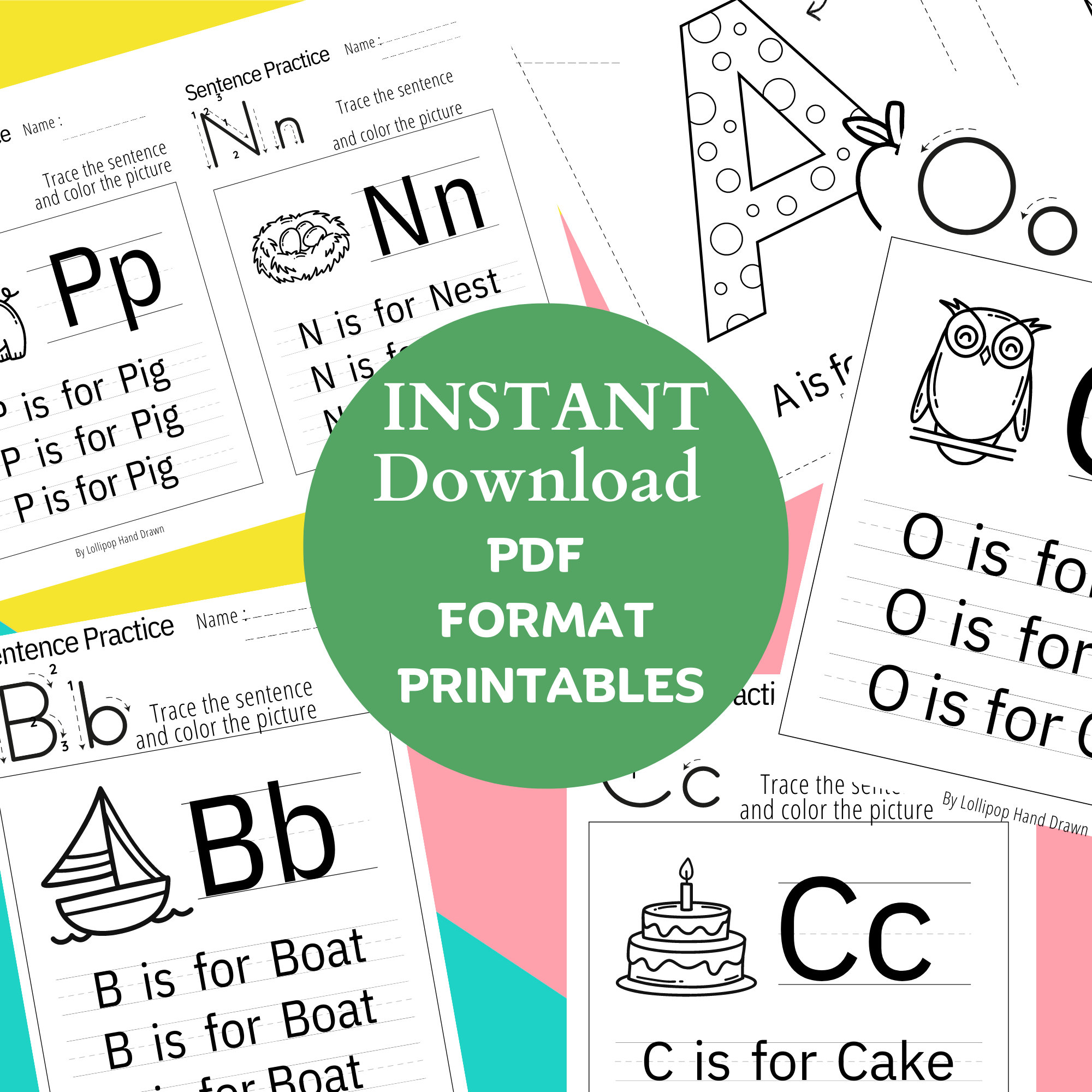 Alphabet Printable Lettering Activities Bundle Toddler - Etsy