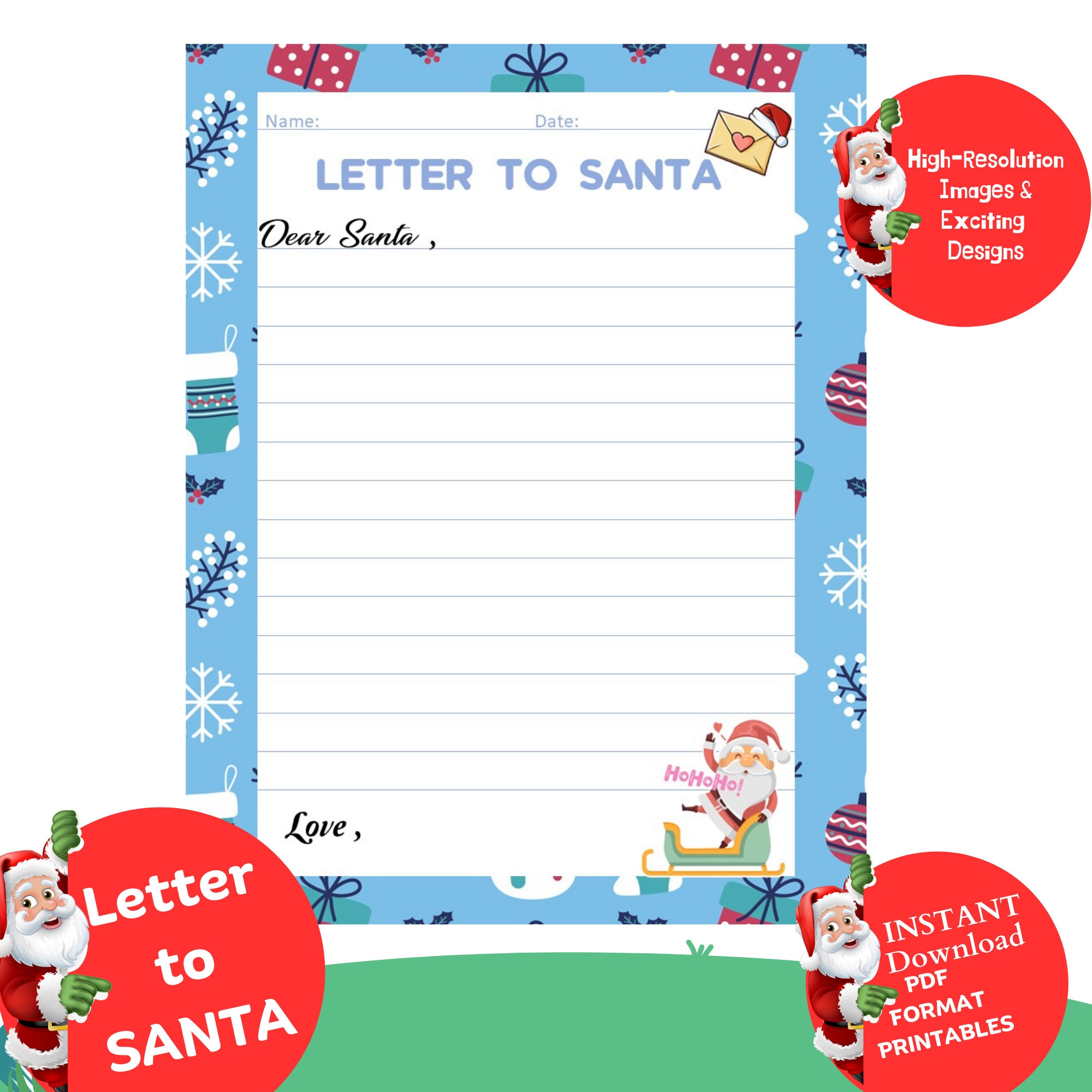 Letter to Santa Kids Letter to Santa Santa Claus Letter Christmas ...