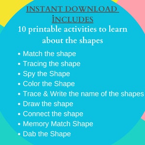 Shapes Activities Printable Preschool Kindergarten Learning Activity ...
