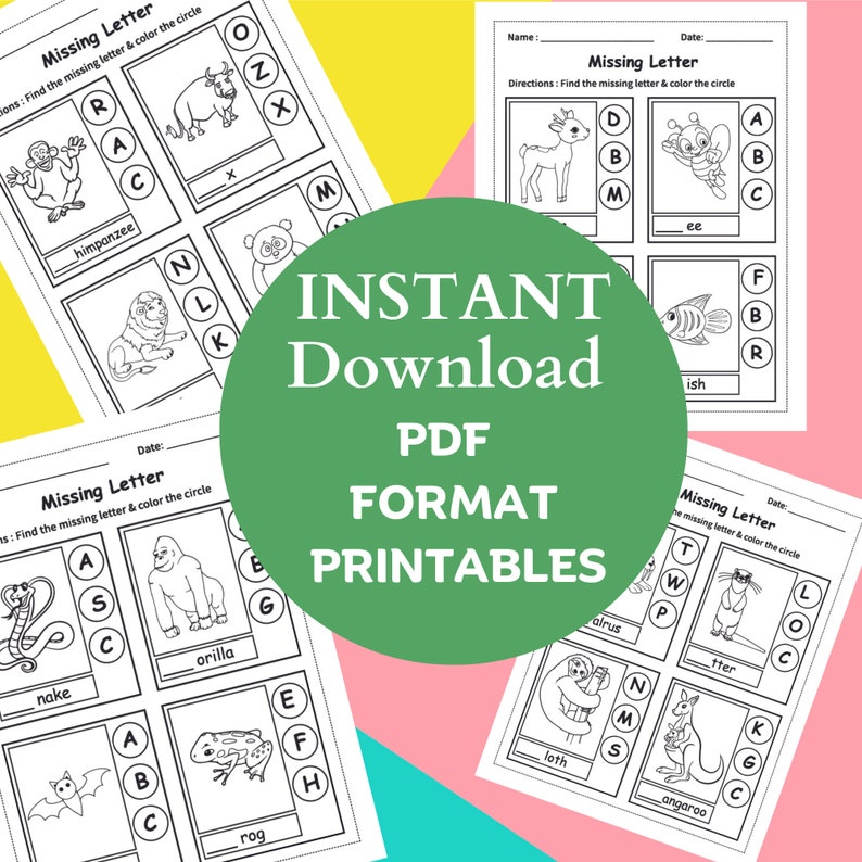 Match the Missing Letter Activity for Preschool Kindergarten Homeschool ...