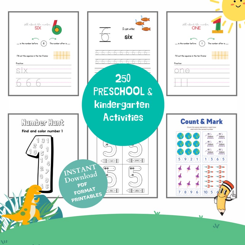 Preschool Kindergarten Multiple Activities Tracing Numbers Tracing Abc ...