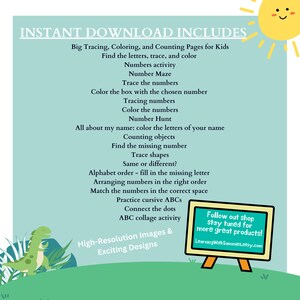 Kindergarten Learning Worksheets Bundle Printable Pages Activity ...