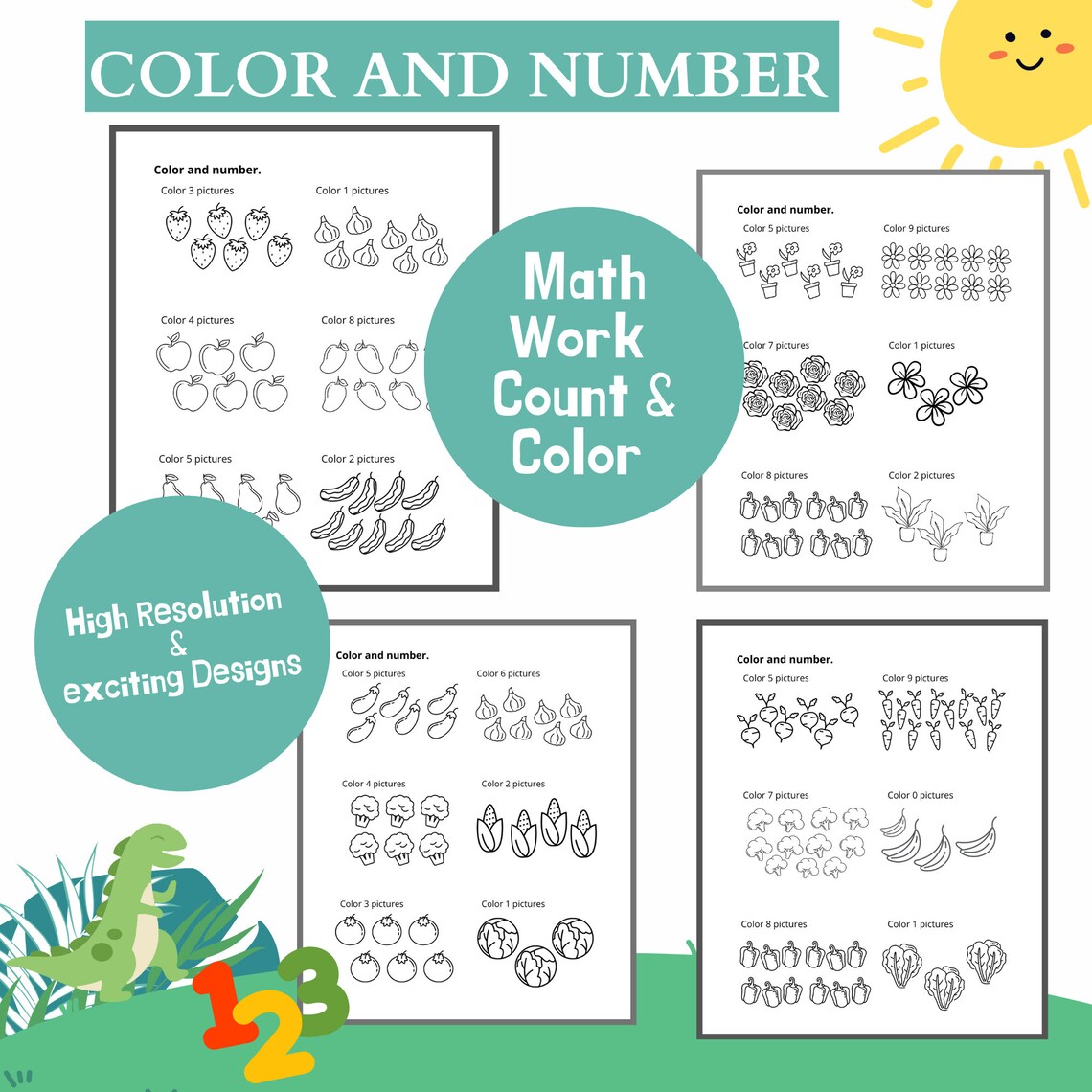 Numbers Practice for Kindergarten Preschool Activity Homeschool ...