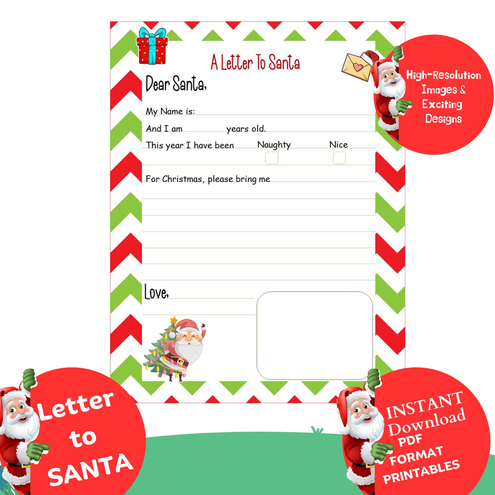 Letter to Santa Kids Letter to Santa Santa Claus Letter Christmas ...