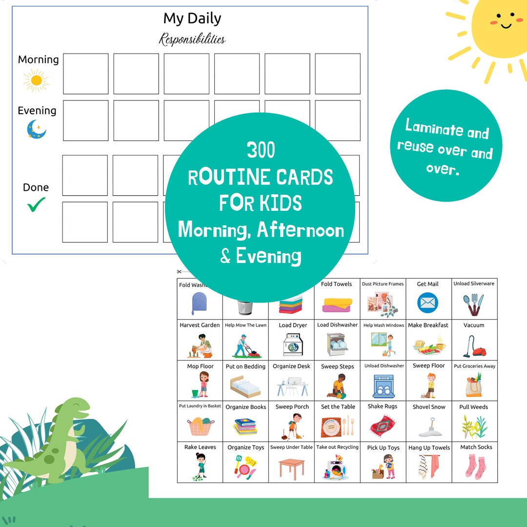 Weekly Kids Calendar, Printable Visual Schedule, Perpetual Calendar ...