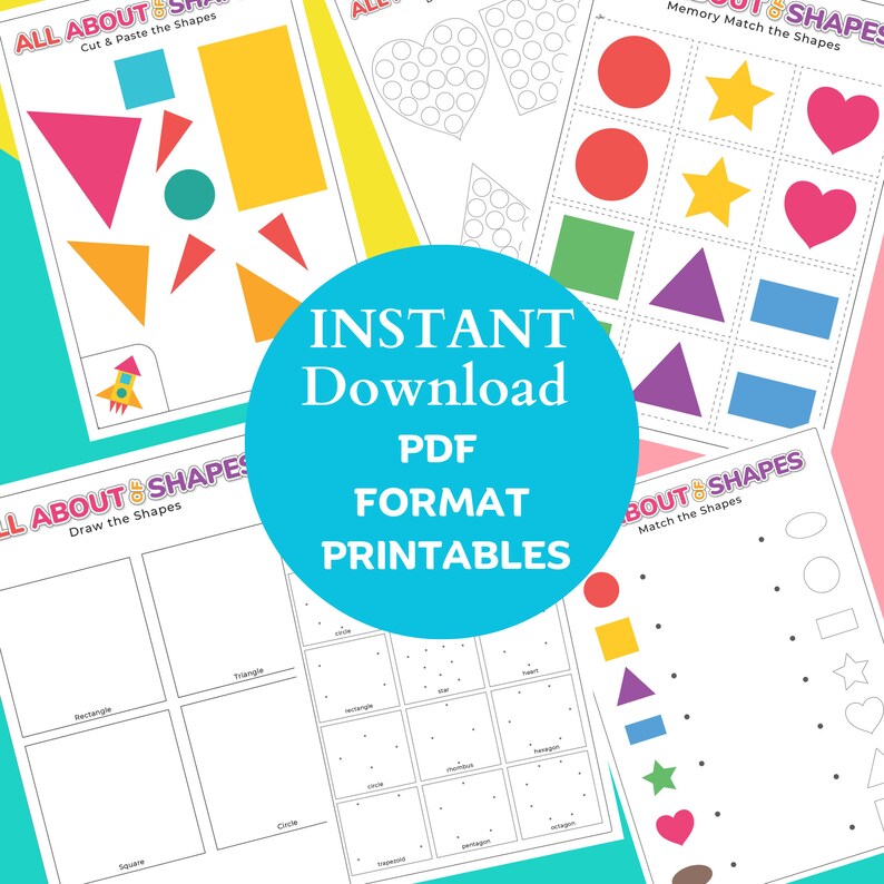 Shapes Activities Printable Preschool Kindergarten Learning Activity ...