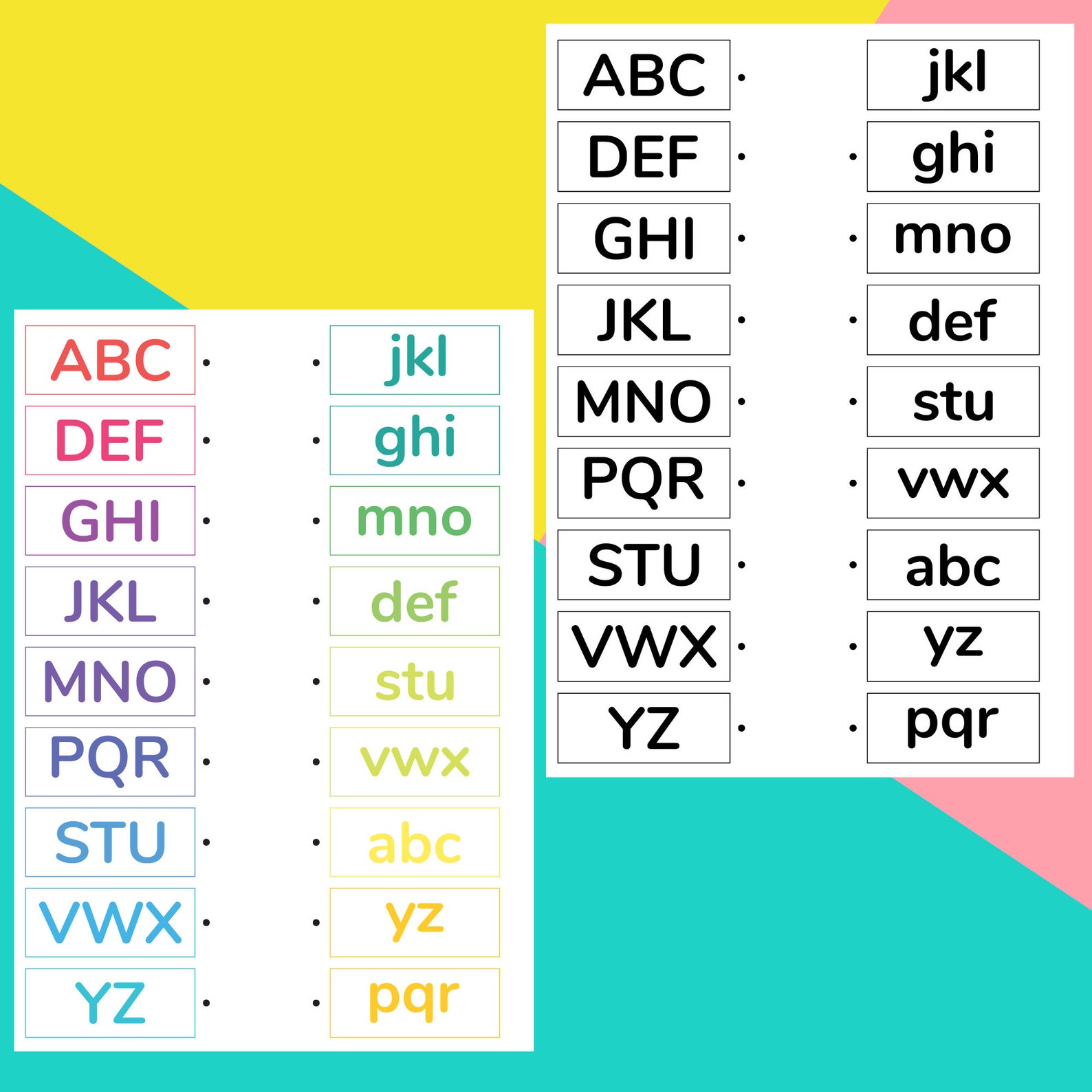 Matching Alphabet ABC Preschool Kindergarten Learning Activity Practice ...