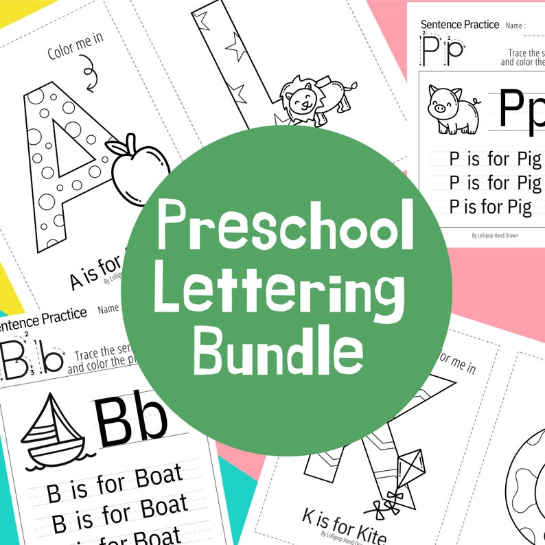 Alphabet Printable Lettering Activities Bundle Toddler Preschool ...