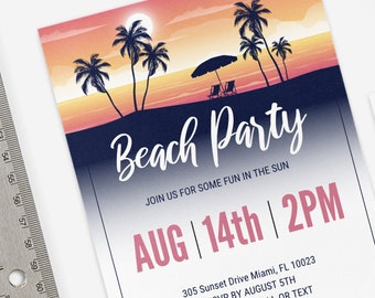 Weekend at the Beach Invitation Template Beach Bash Birthday Party ...