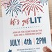 Let's Get Lit Invitation Template Fourth of July Party Independence Day ...