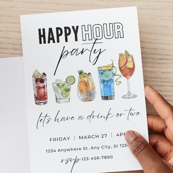 Happy Hour Invitations - Etsy