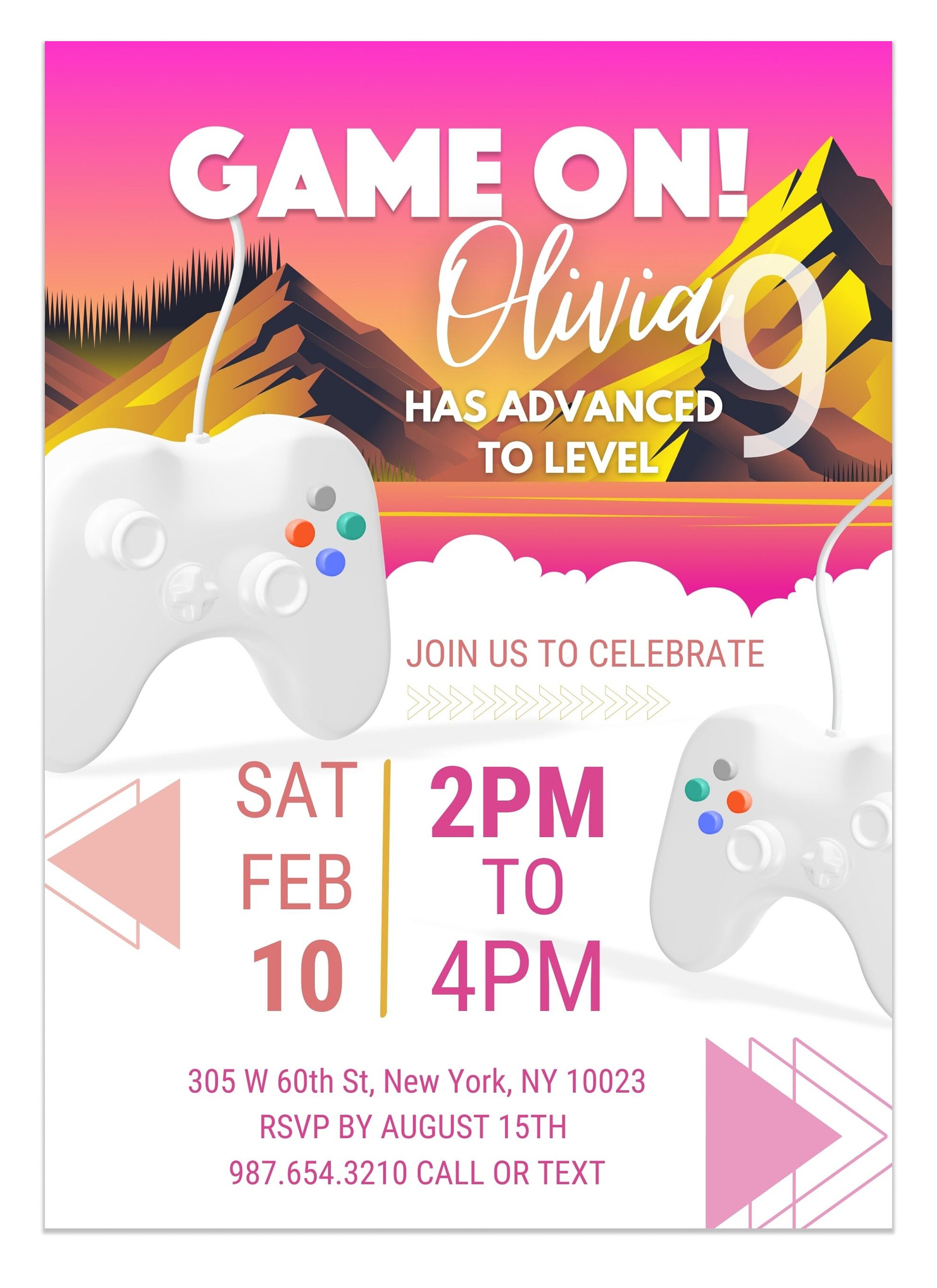 Video Game Birthday Invitation Template Gaming Party Video Game Party ...