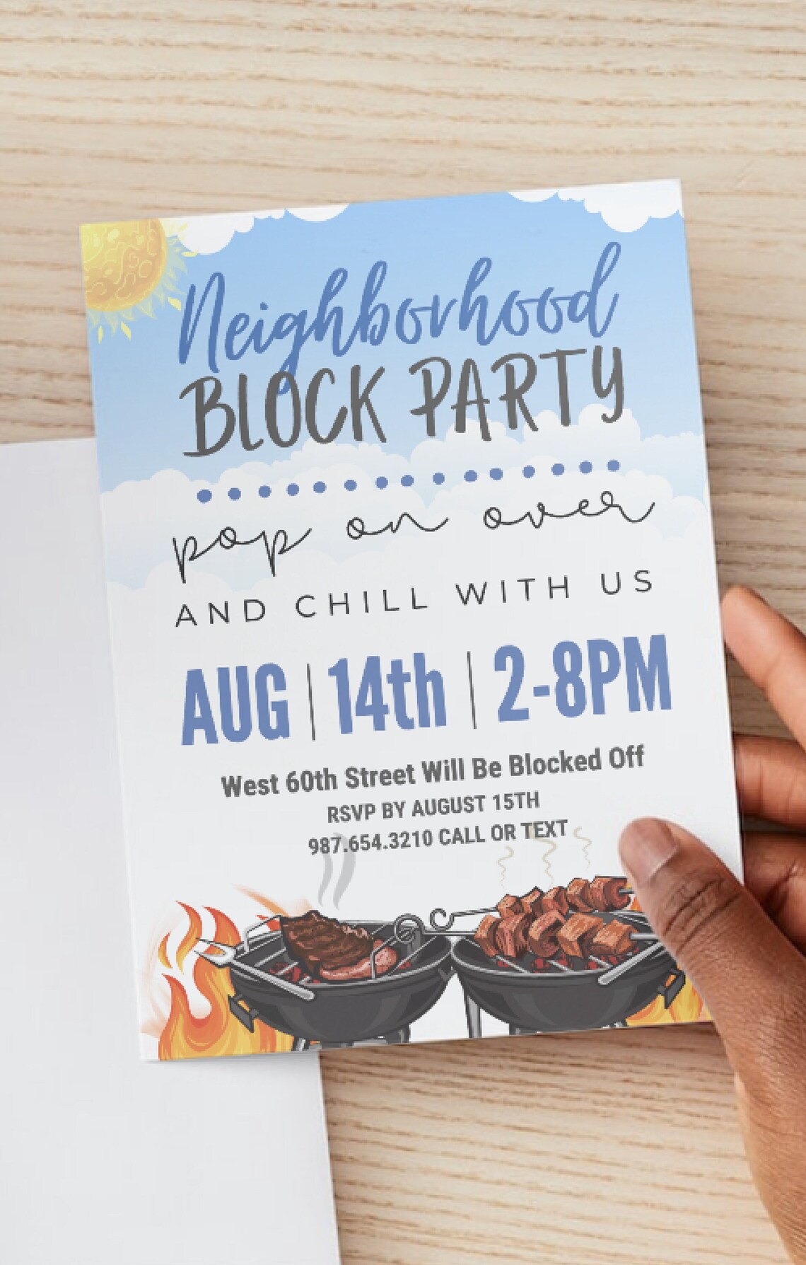 Neighborhood Block Party Invitation Template Street Party Annual Block ...