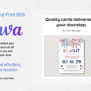 Let's Get Lit Invitation Template Fourth of July Party Independence Day ...