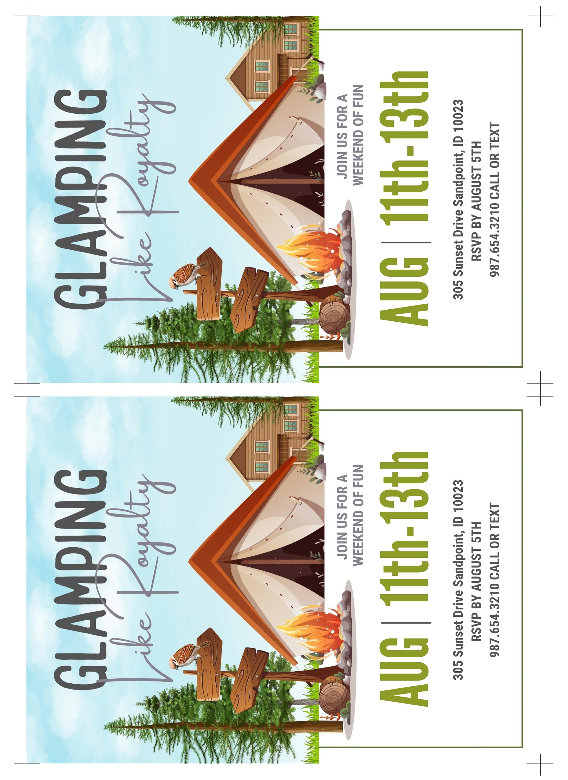 Day Glamping Like Royalty Invitation Template Camping Invitation ...