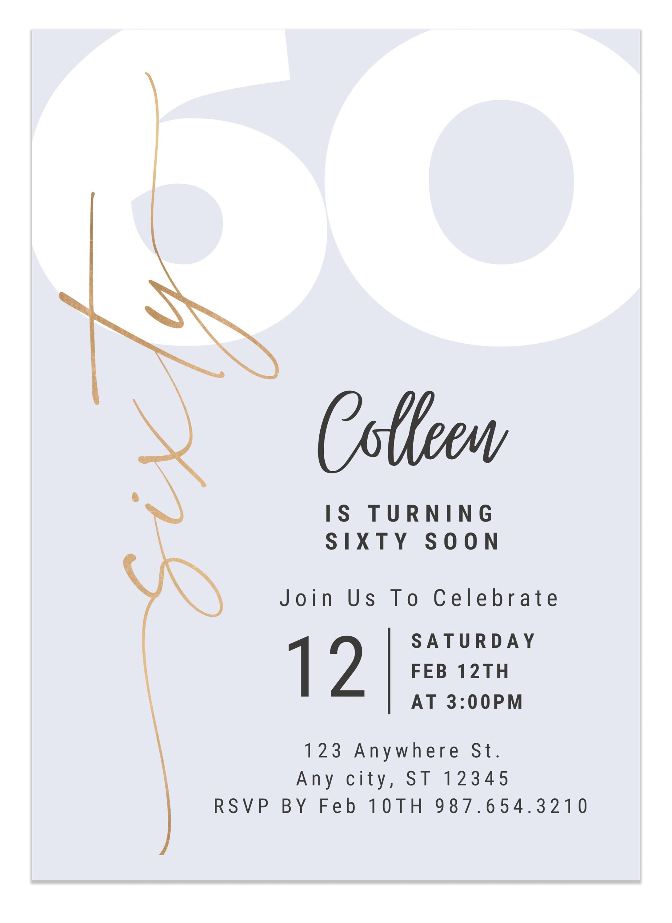 Sixty Birthday Invitation Template 60th Birthday Invitation Sixty Party ...