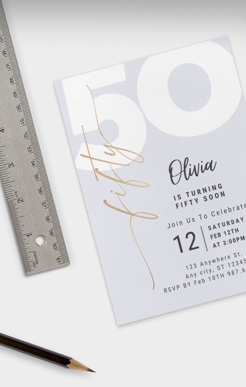 Fifty Birthday Invitation Template 50th Birthday Invitation Fifty Party ...