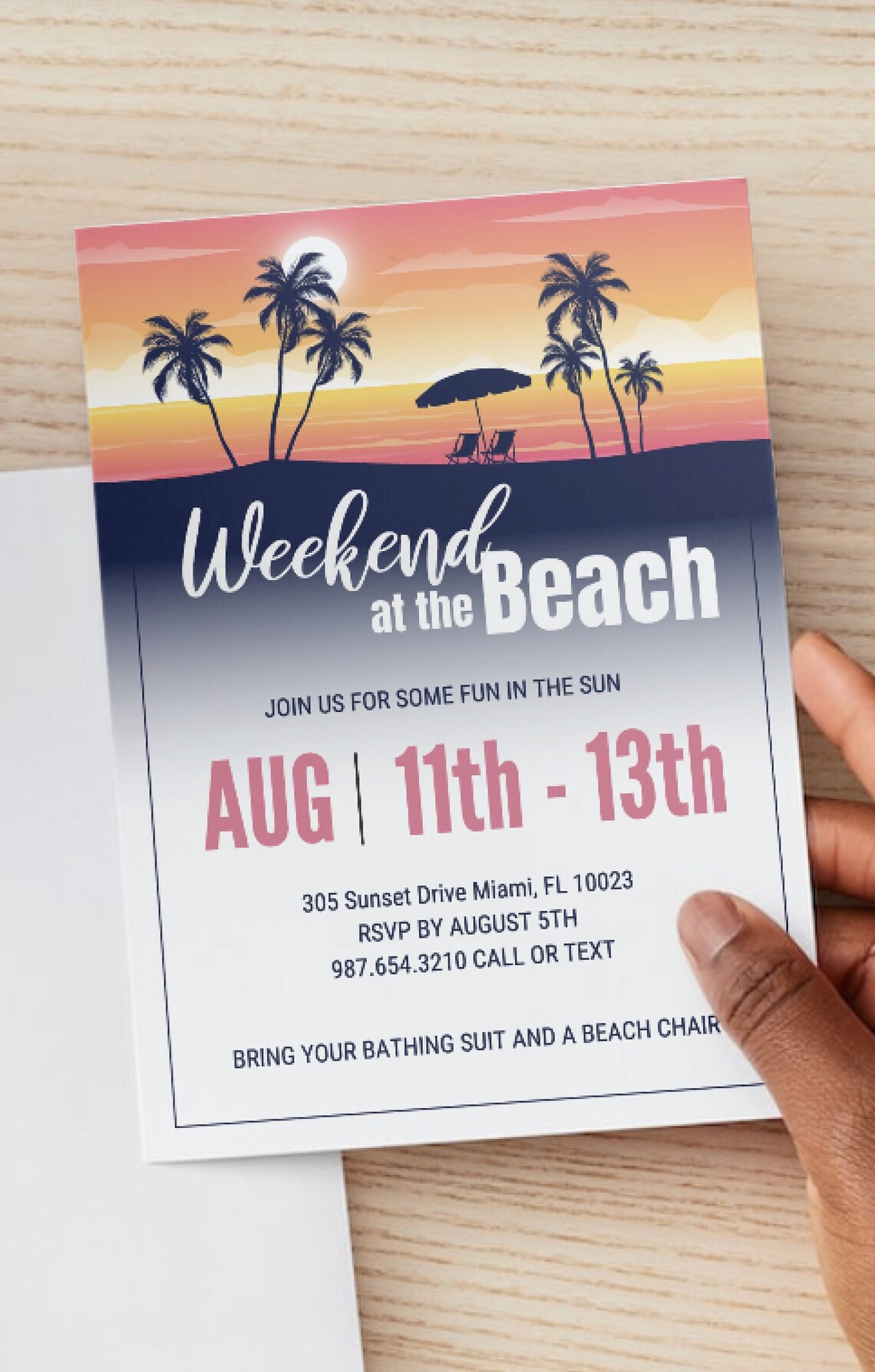 Weekend at the Beach Invitation Template Beach Bash Birthday Party ...