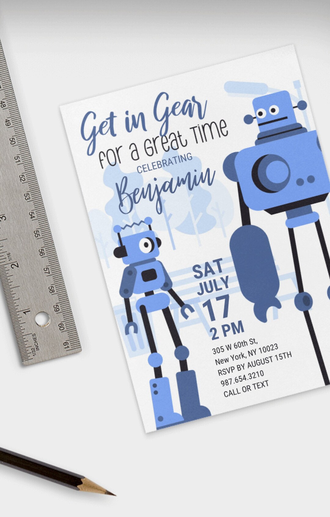 Robot Party Invitation Template Robot Birthday Editable Robot Party ...